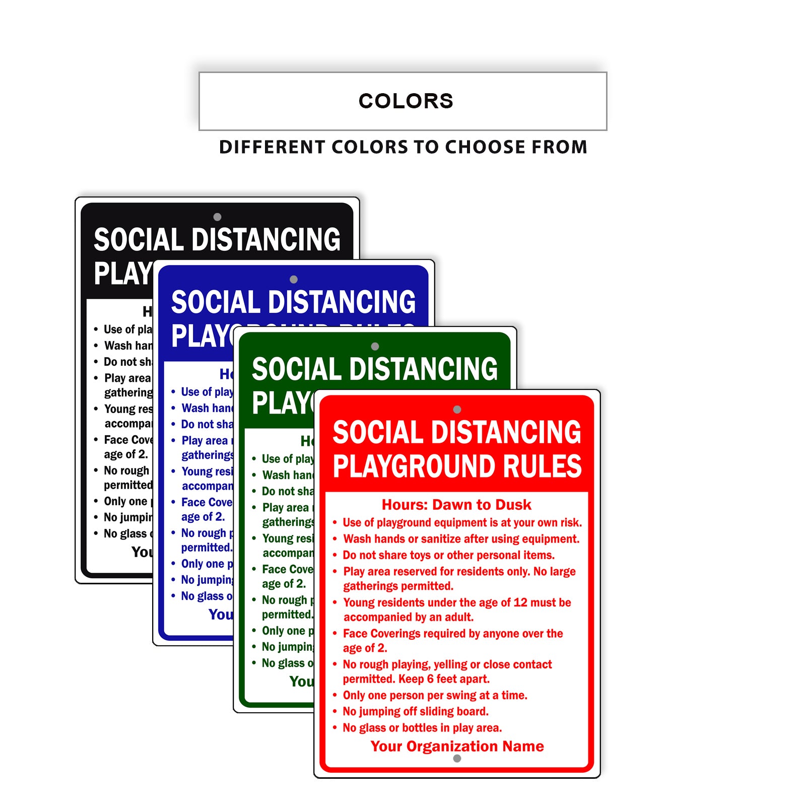 Social Distance PlayGround Rules Sign – Sign Fever
