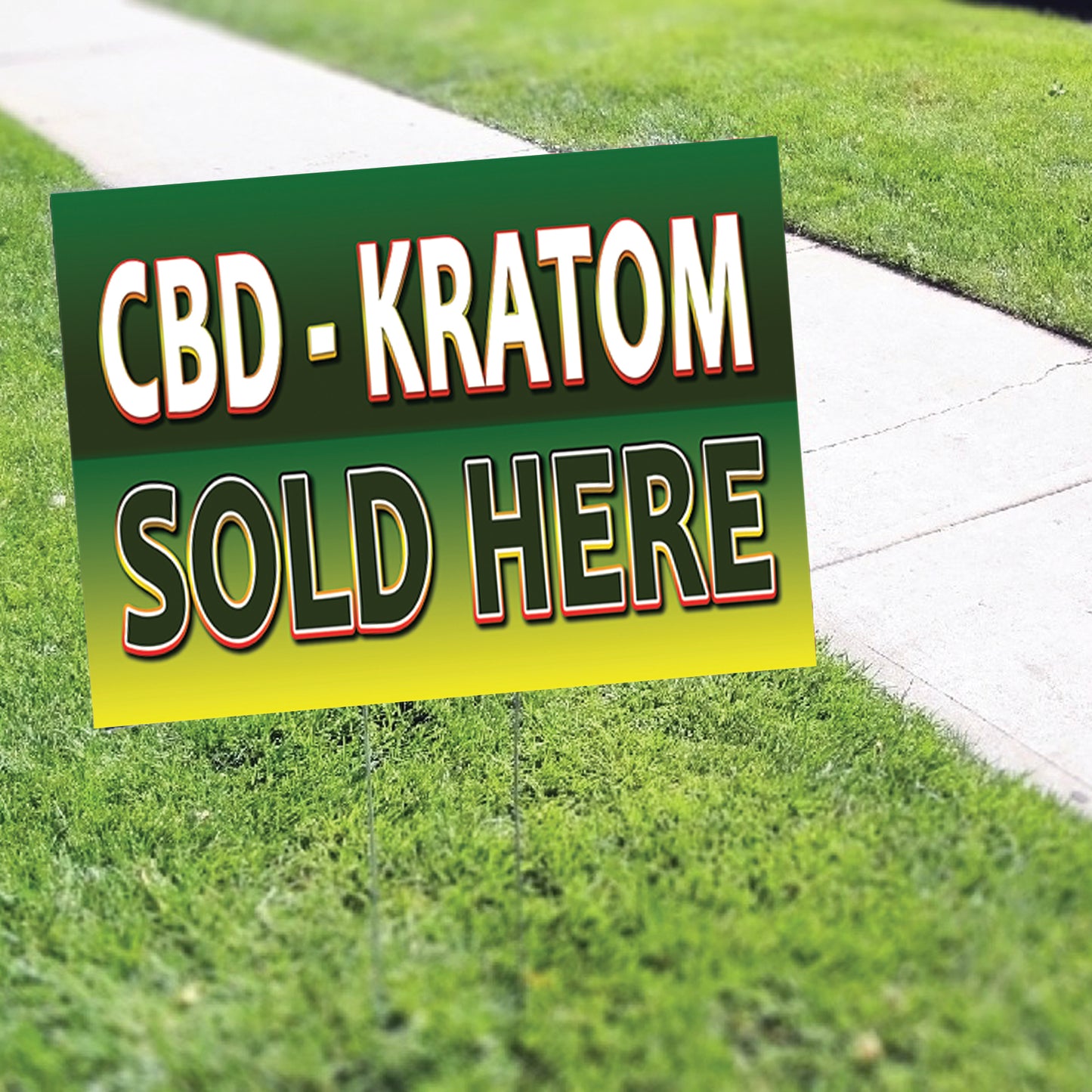 CBD Kratom Sold Here Coroplast Yard Sign – Sign Fever