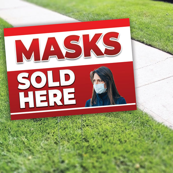 Masks Sold Here Coroplast Yard Sign - Sign Fever