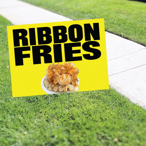 Ribbon Fries Coroplast Yard Sign - Sign Fever