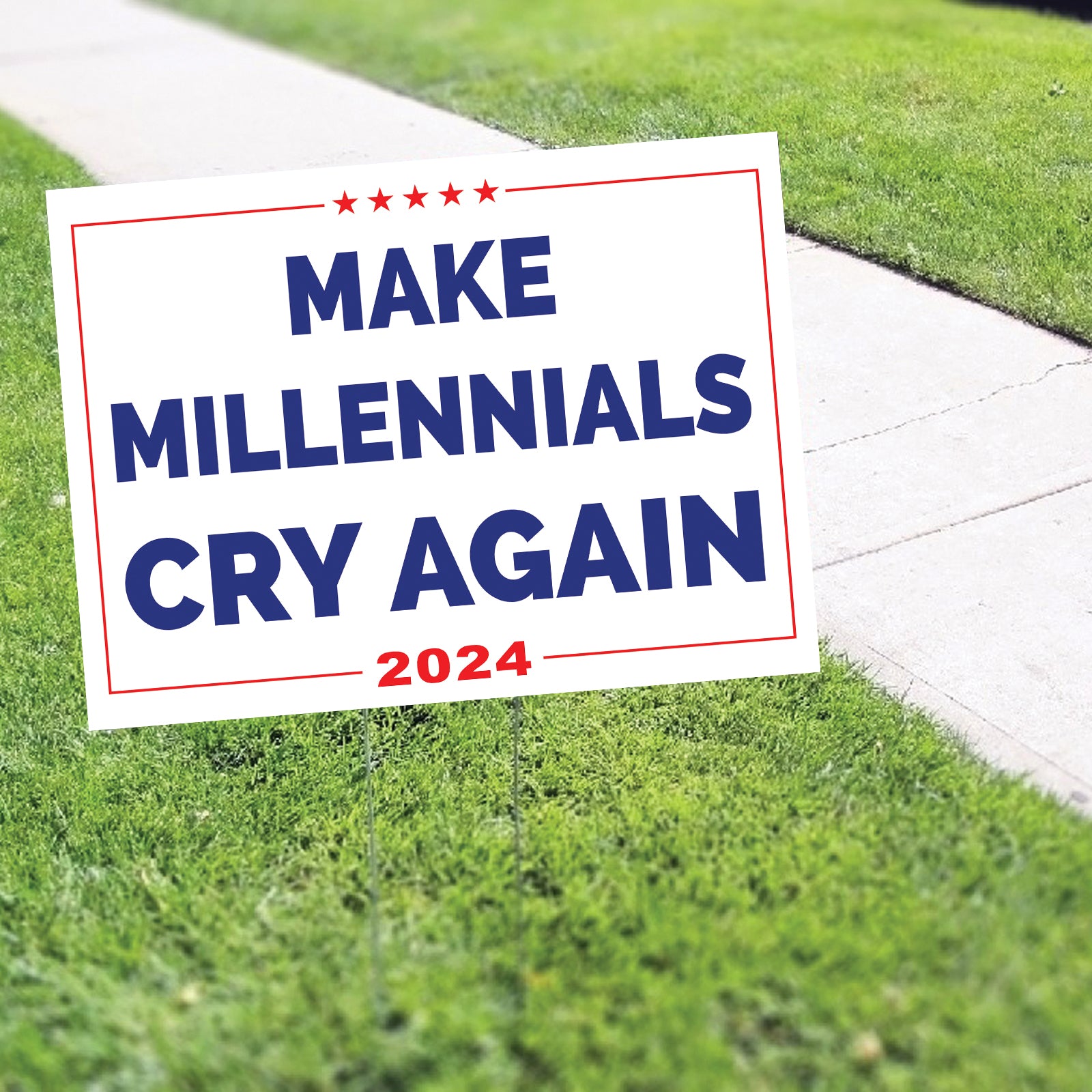 Make Millennials Cry Again 2024 Coroplast Yard Sign – Sign Fever