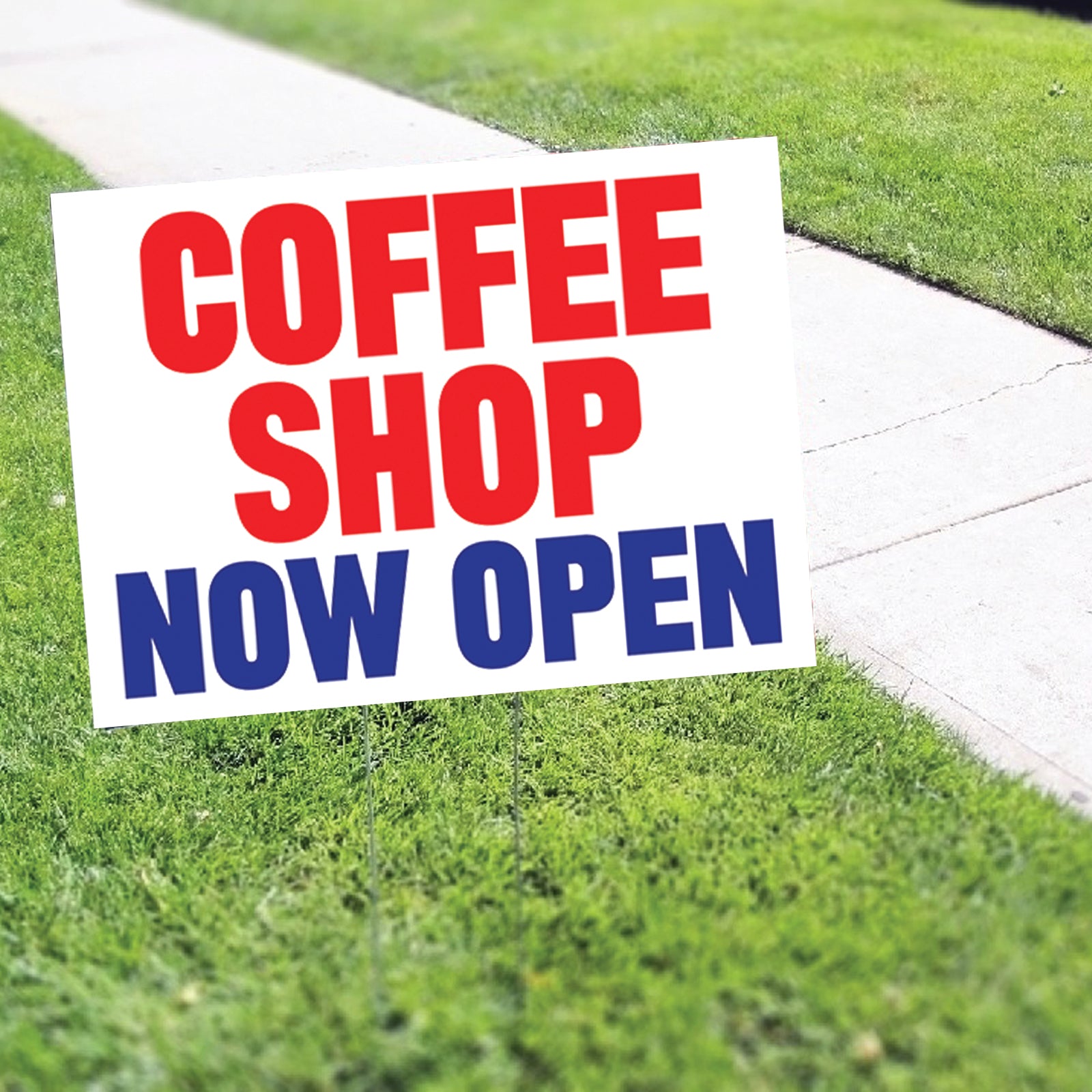 Coffee Shop Now Open Coroplast Yard Sign - Sign Fever