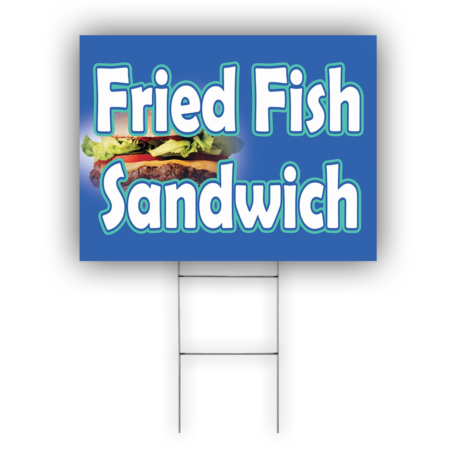 Fried Fish Sandwich Coroplast Yard Sign - Sign Fever