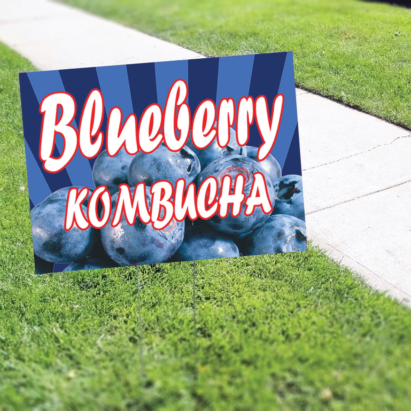 Blueberry Kombucha Coroplast Yard Sign – Sign Fever