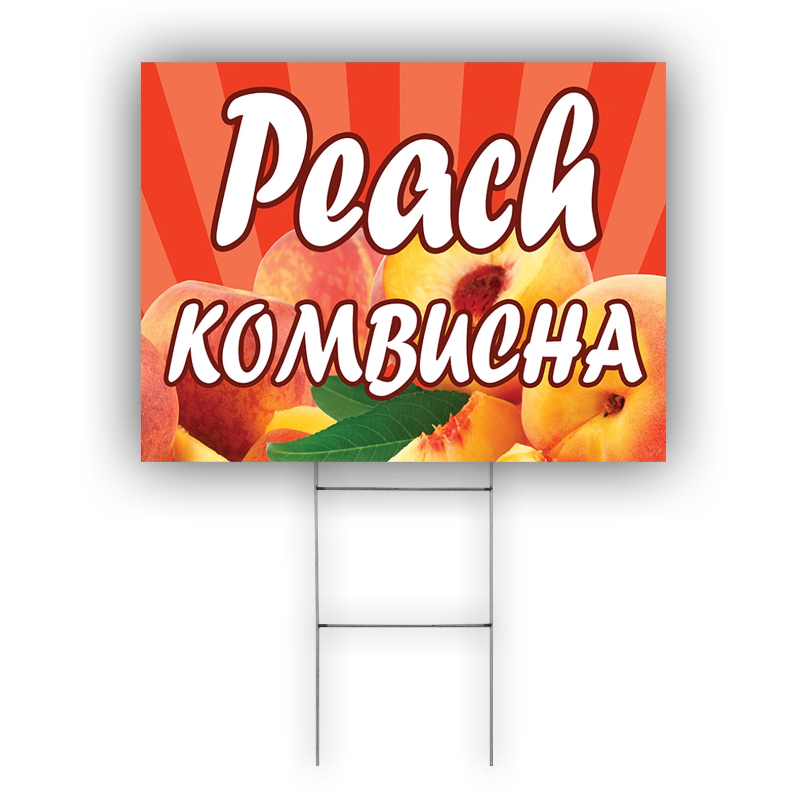 Peach Kombucha Coroplast Yard Sign - Sign Fever