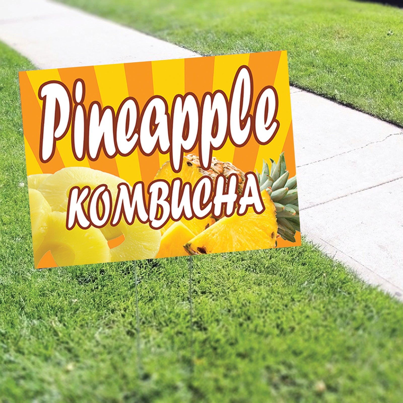 Pineapple Kombucha Coroplast Yard Sign - Sign Fever