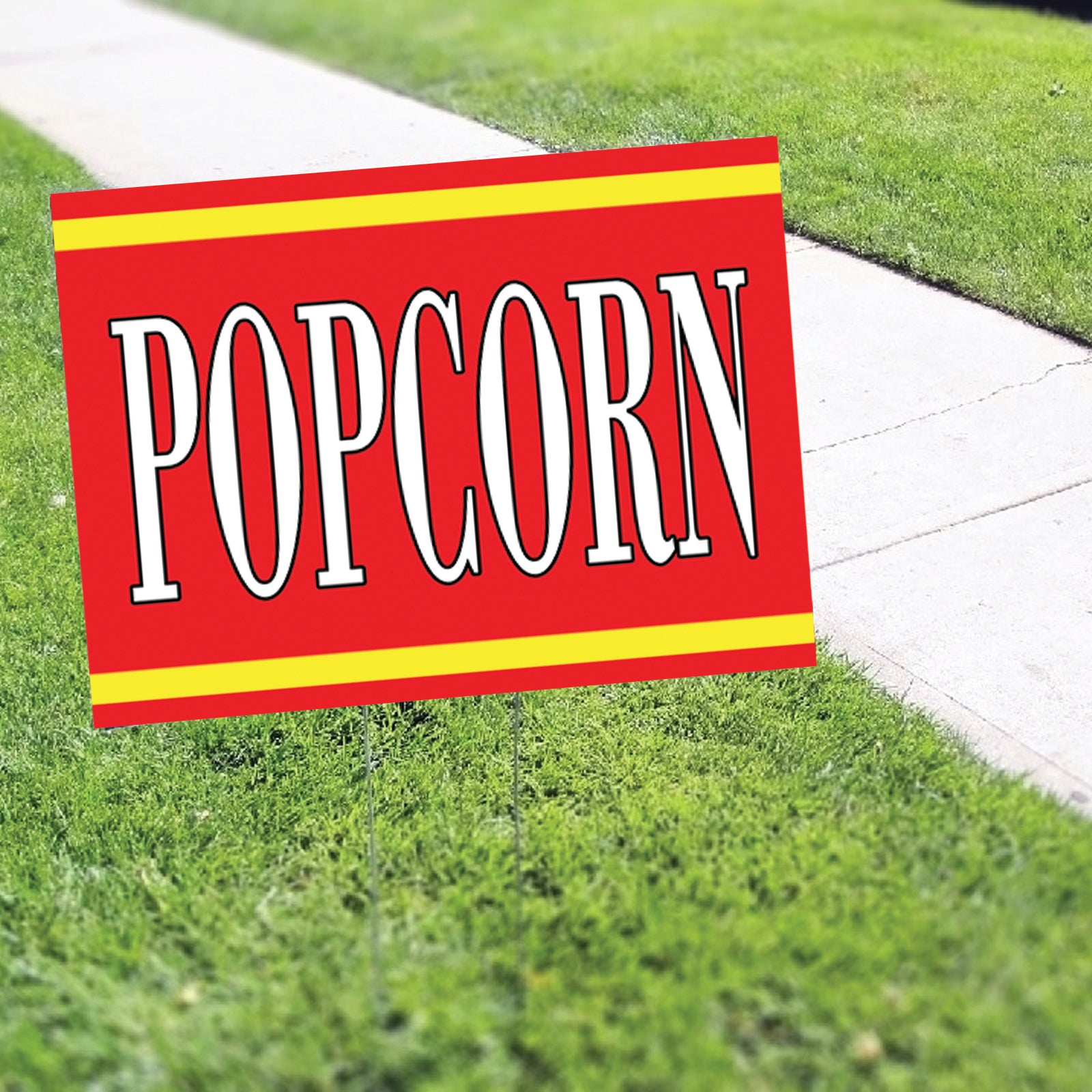 Hot Popcorn Coroplast Yard Sign - Sign Fever