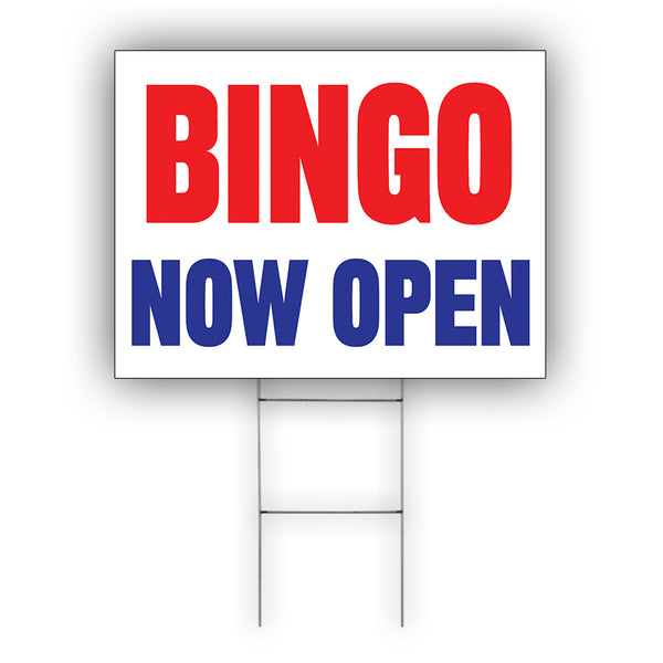 Bingo Now Open Coroplast Yard Sign - Sign Fever