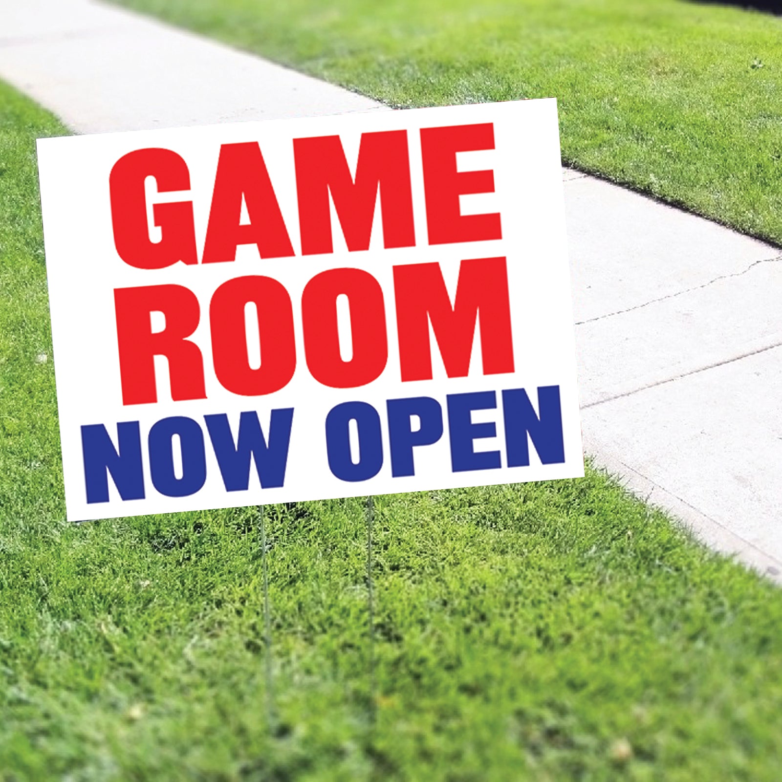 Game Room Now Open Coroplast Yard Sign – Sign Fever