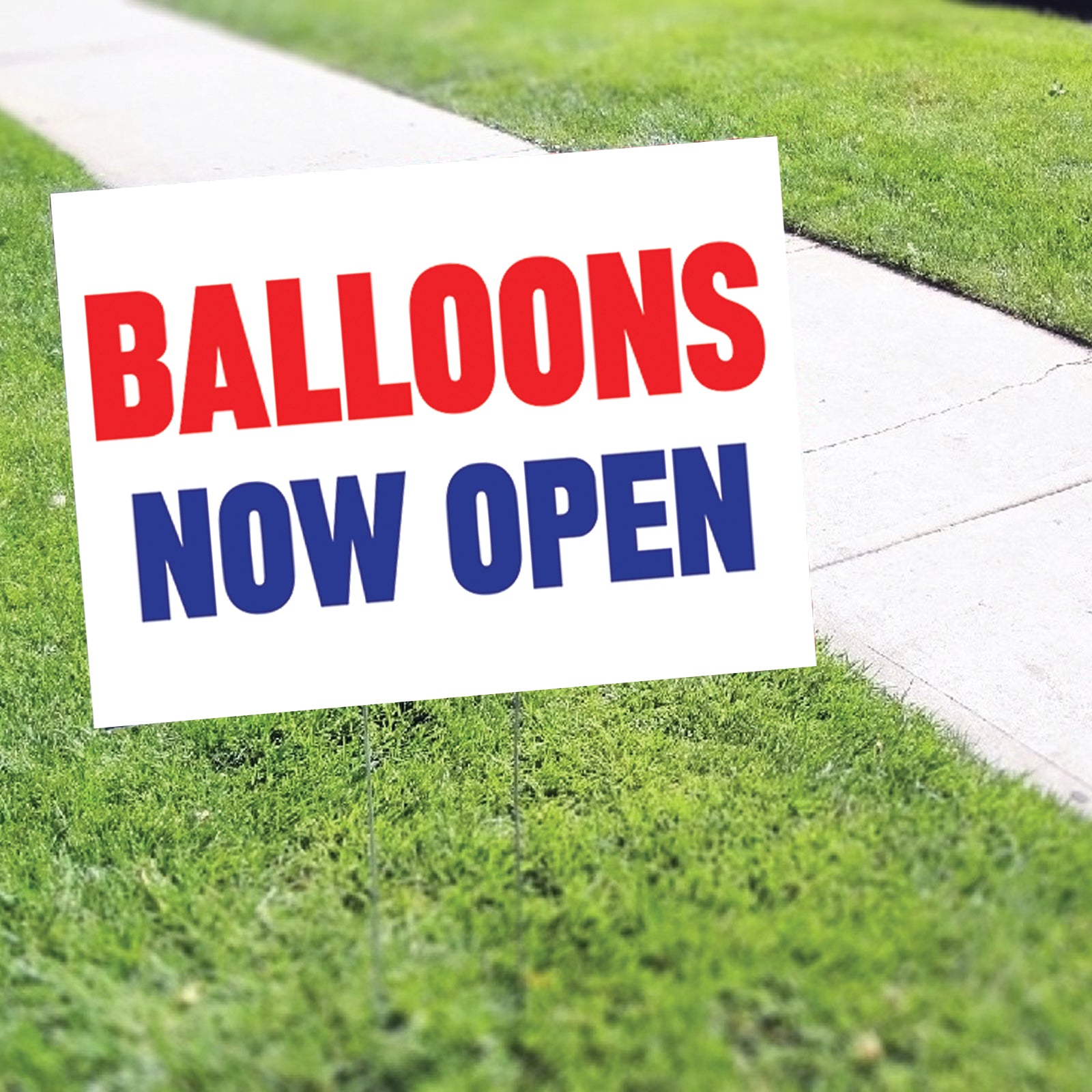 Balloons Now Open Coroplast Yard Sign - Sign Fever