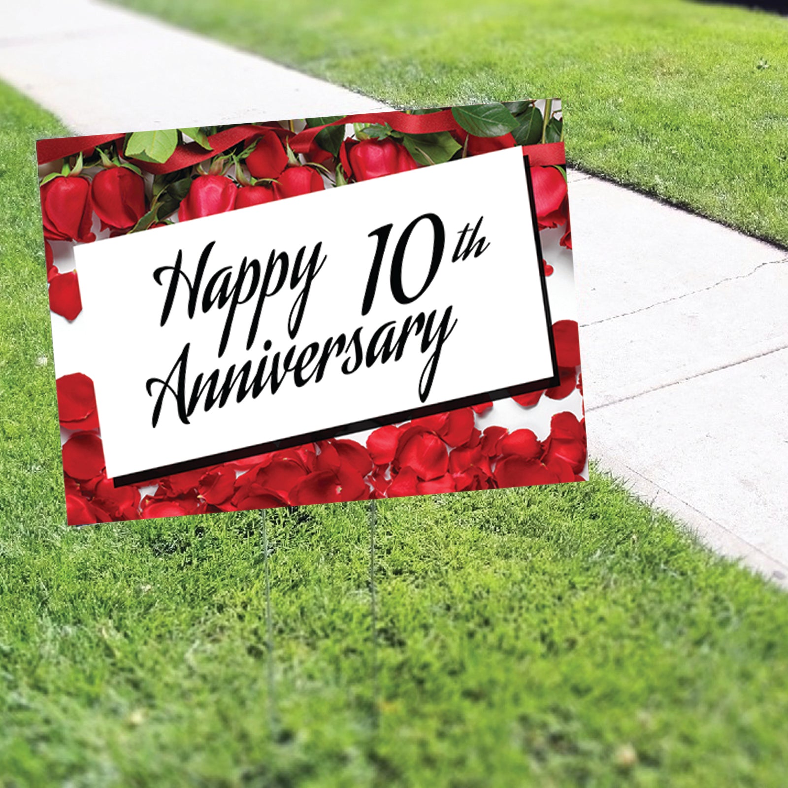 Happy 10th Anniversary Coroplast Yard Sign - Sign Fever