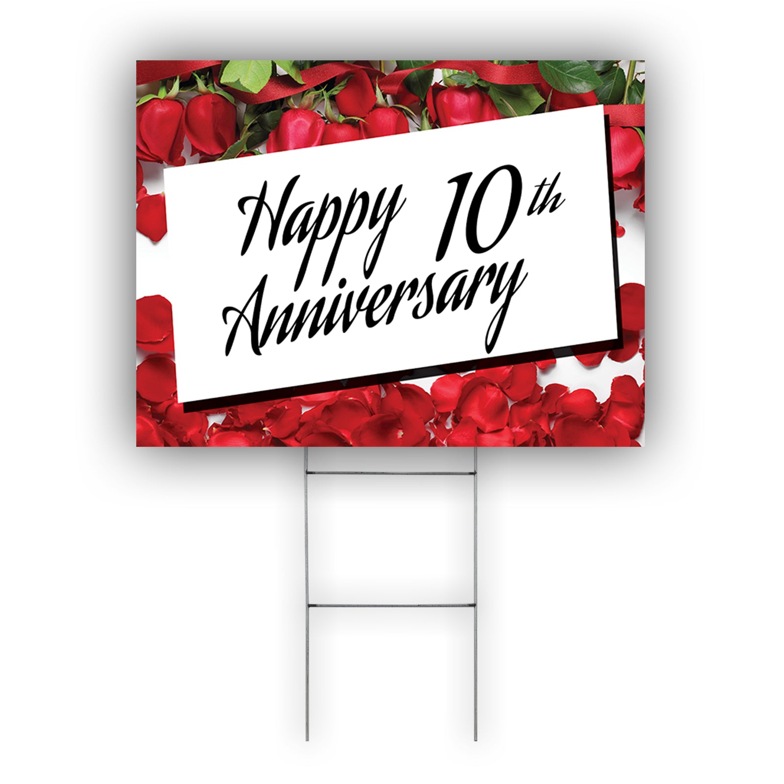 Happy 10th Anniversary Coroplast Yard Sign - Sign Fever