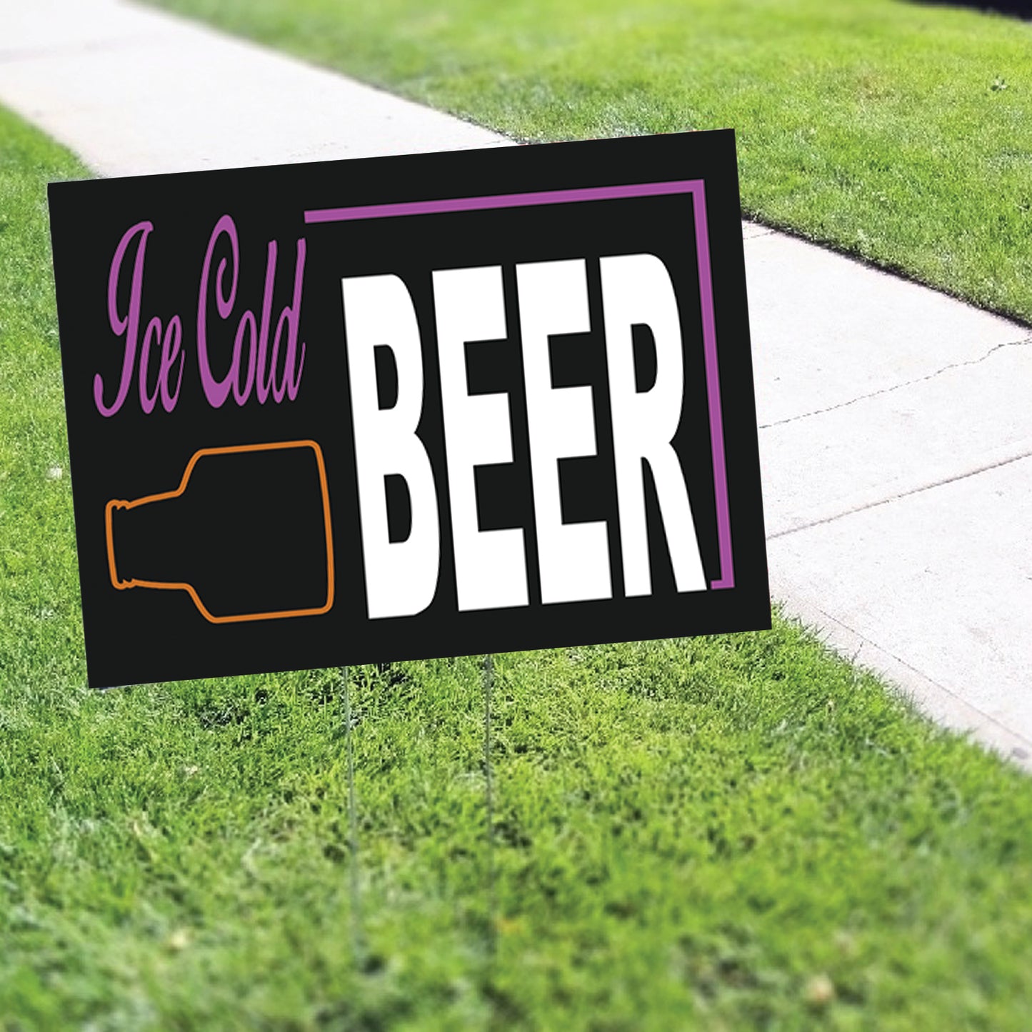 Ice Cold Beer Coroplast Yard Sign – Sign Fever
