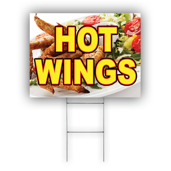 Hot Wings Coroplast Yard Sign - Sign Fever
