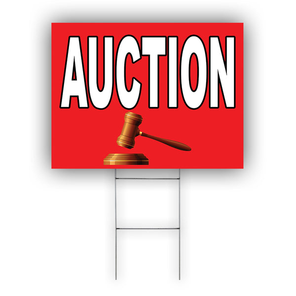 Auction Coroplast Yard Sign - Sign Fever