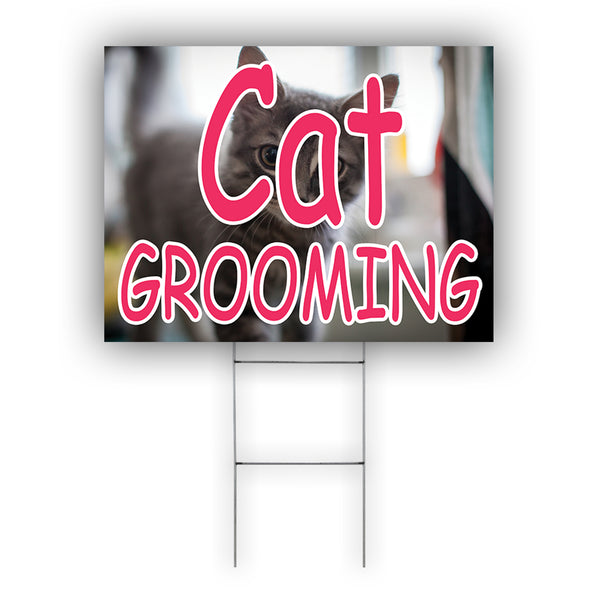 Cat Grooming Coroplast Yard Sign - Sign Fever