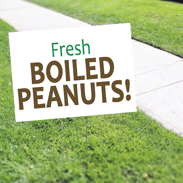 Fresh Boiled Peanuts Coroplast Yard Sign - Sign Fever