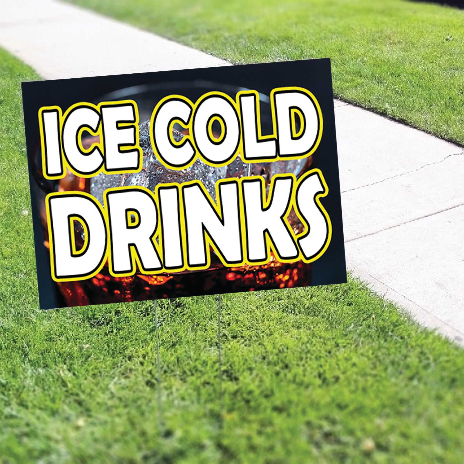 Ice Cold Drink Coroplast Yard Sign - Sign Fever