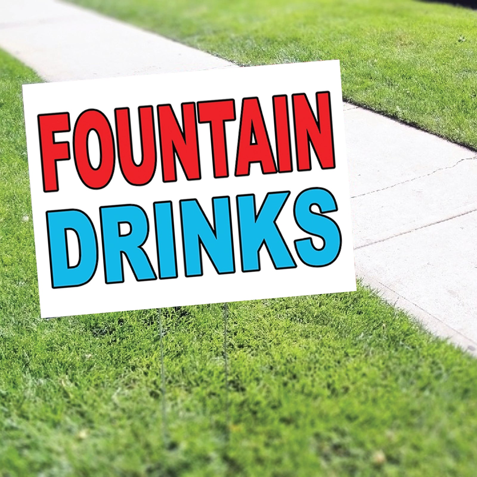 Fountain Drinks Coroplast Yard Sign - Sign Fever