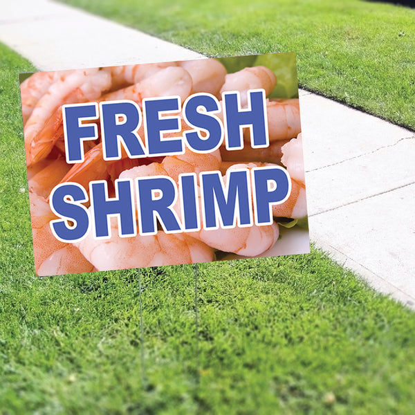 Fresh Shrimp Coroplast Yard Sign - Sign Fever