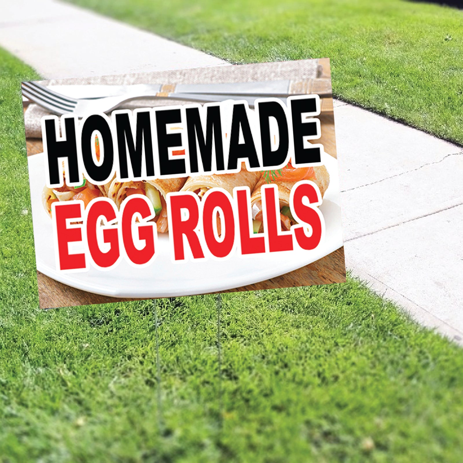 Home Made Egg Roll Coroplast Yard Sign - Sign Fever
