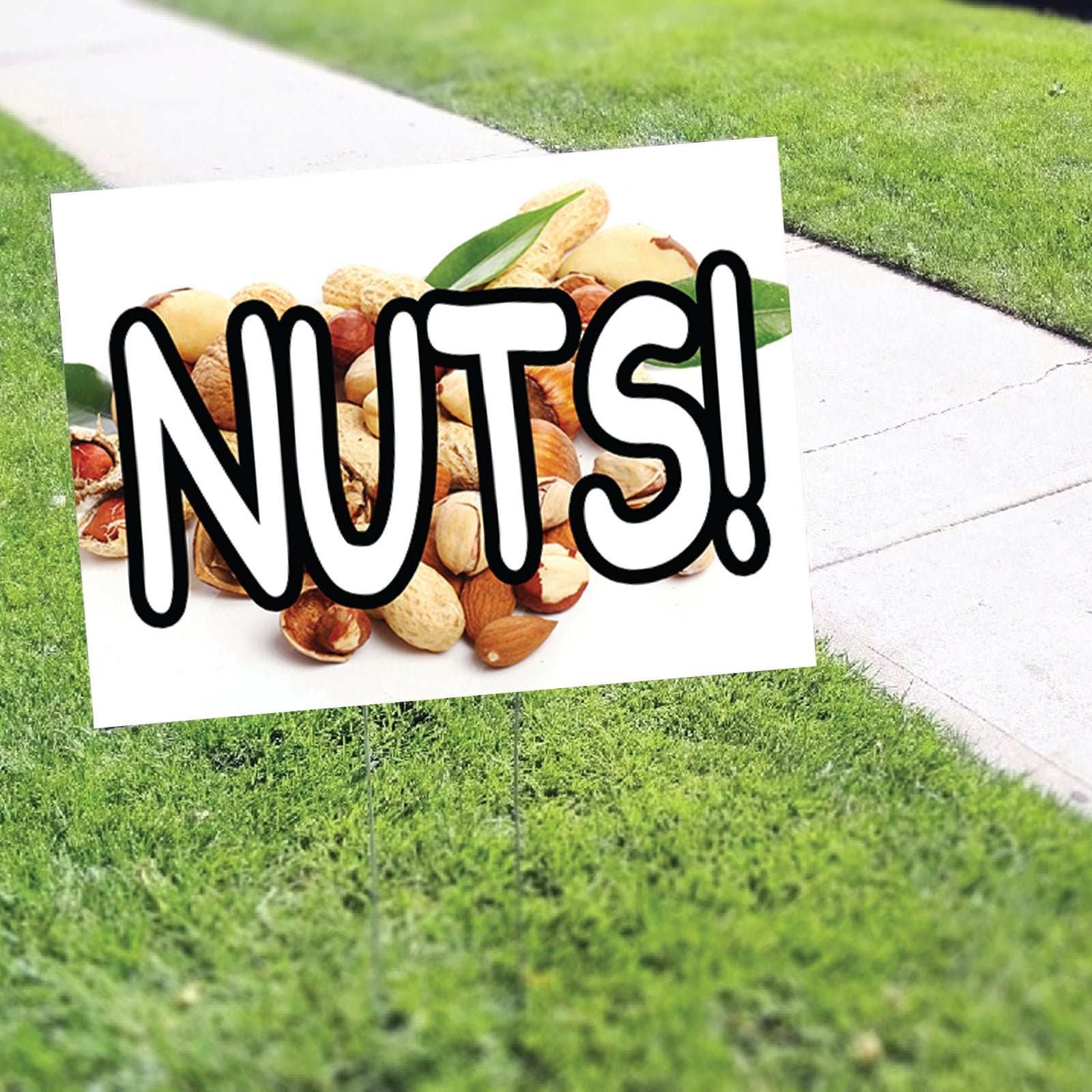 Nuts Coroplast Yard Sign – Sign Fever