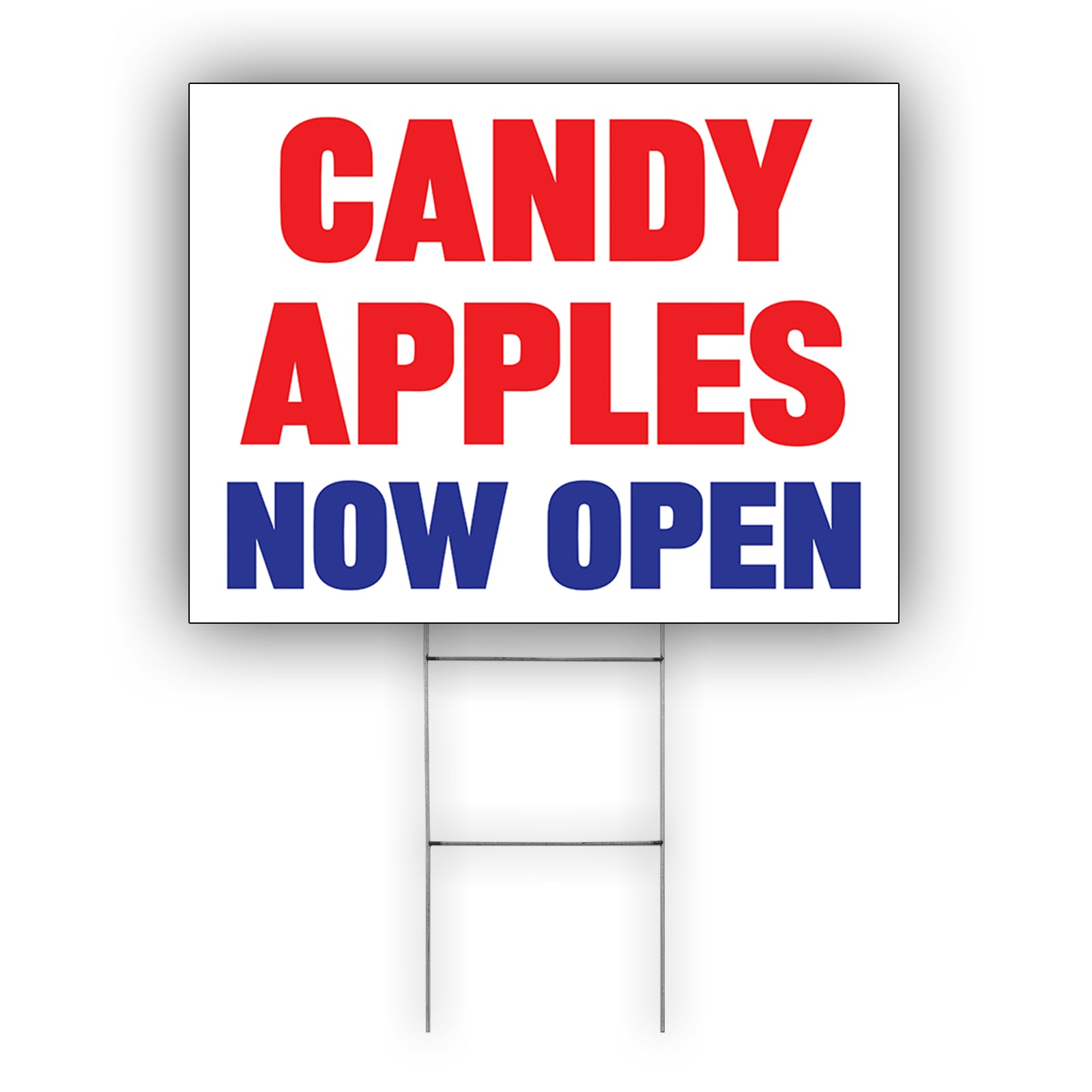 Candy Apples Now Open Coroplast Yard Sign - Sign Fever