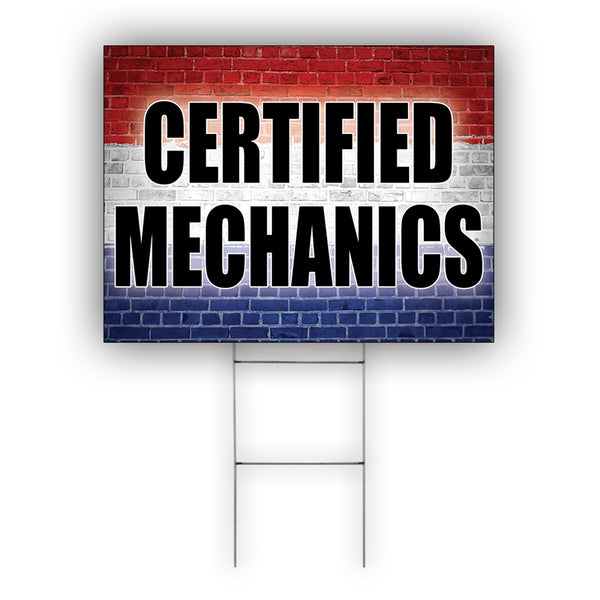 Certified Mechanic Coroplast Yard Sign - Sign Fever