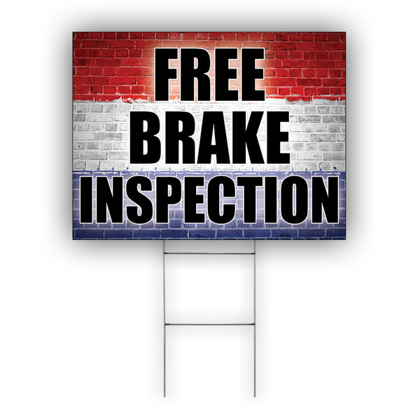 Free Brake Inspection Coroplast Yard Sign - Sign Fever