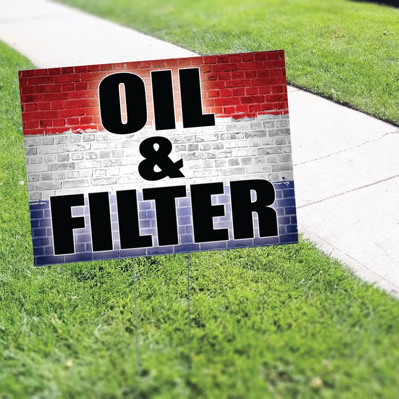 Oil And Filter Coroplast Yard Sign – Sign Fever