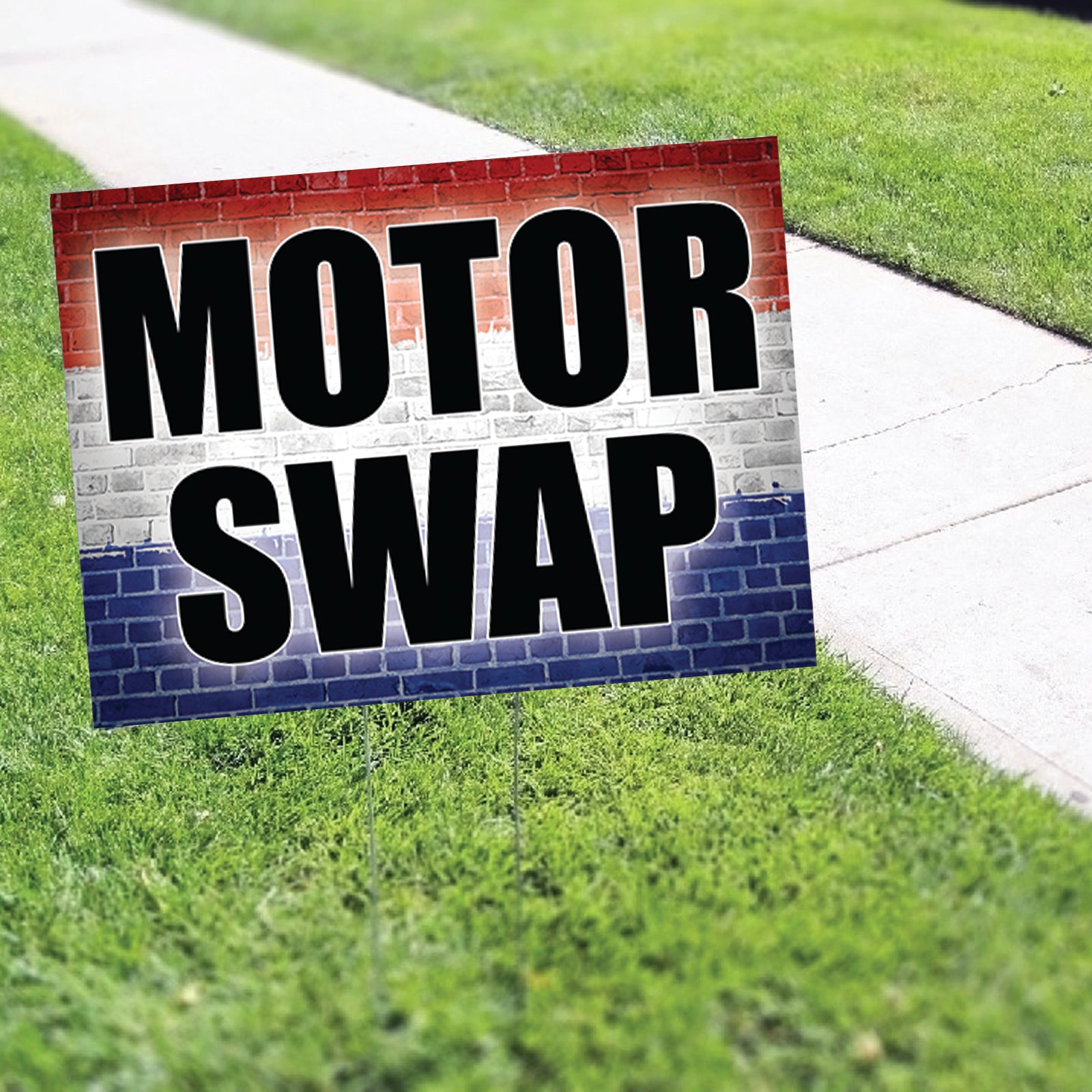 Motors Swap Coroplast Yard Sign - Sign Fever