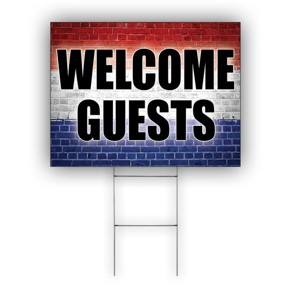 Welcome Guests Coroplast Yard Sign - Sign Fever