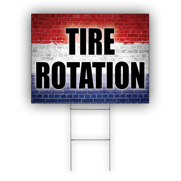 Tire Rotation Coroplast Yard Sign - Sign Fever