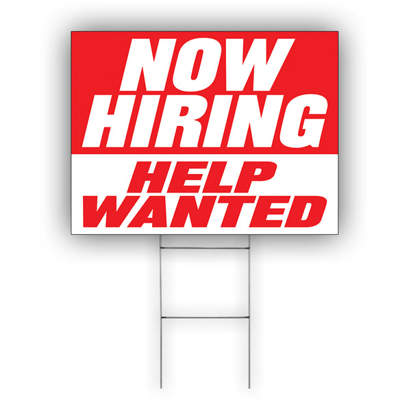 Now Hiring Help Wanted Coroplast Yard Sign - Sign Fever