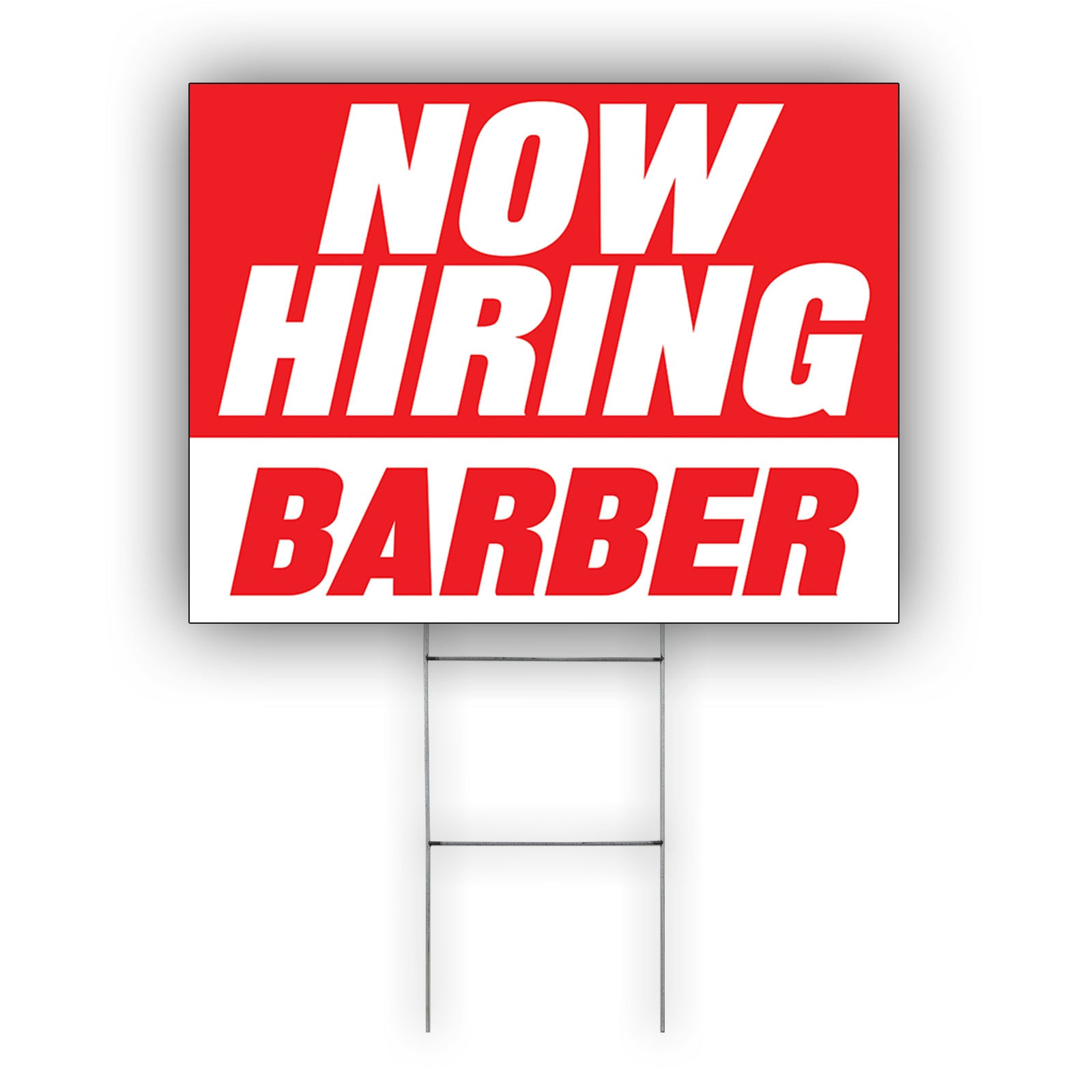 Now Hiring Barbers Coroplast Yard Sign - Sign Fever