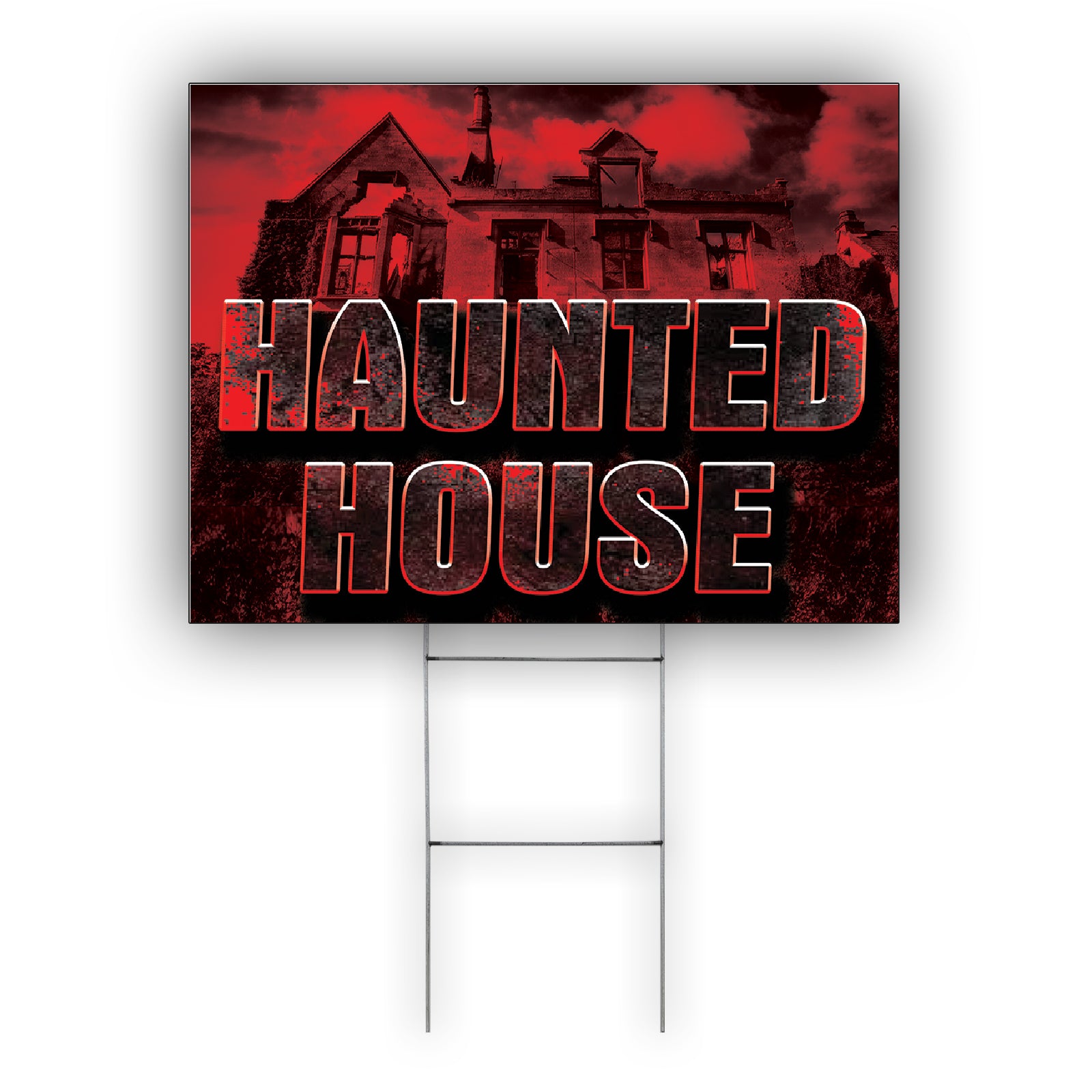 Haunted House Coroplast Yard Sign - Sign Fever