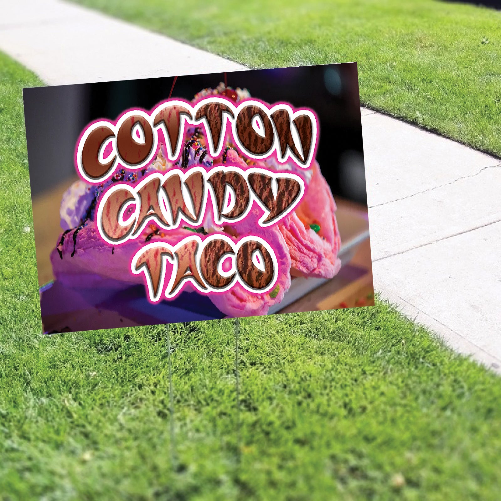 Cotton Candy Taco Coroplast Yard Sign - Sign Fever