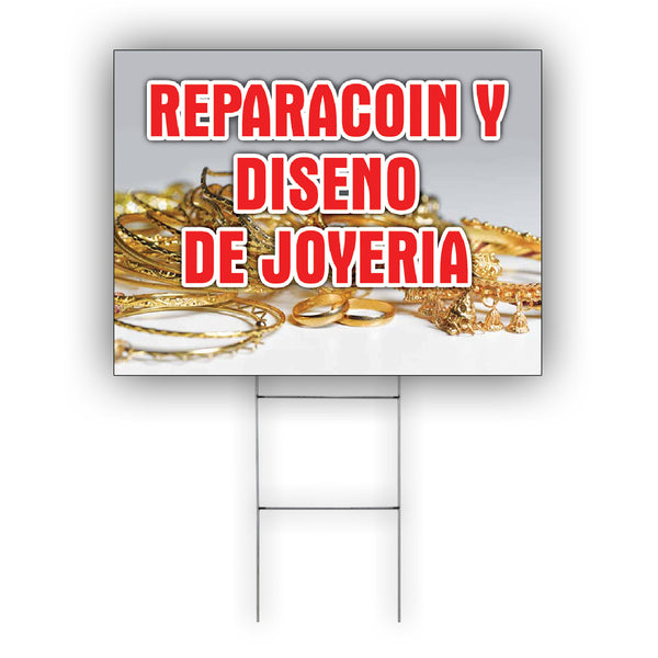 Reparacoin Y Diseno De Joyeria Coroplast Yard Sign - Sign Fever