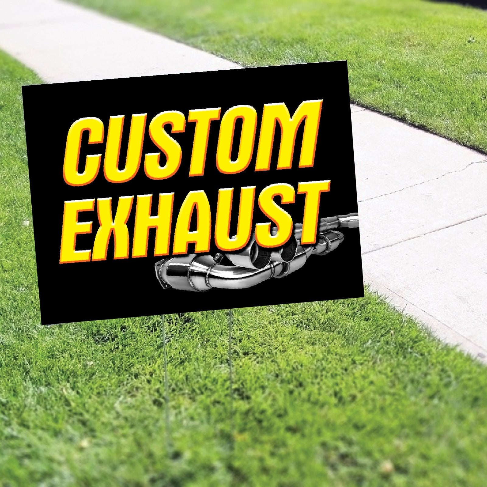 Custom Exhaust Coroplast Yard Sign - Sign Fever