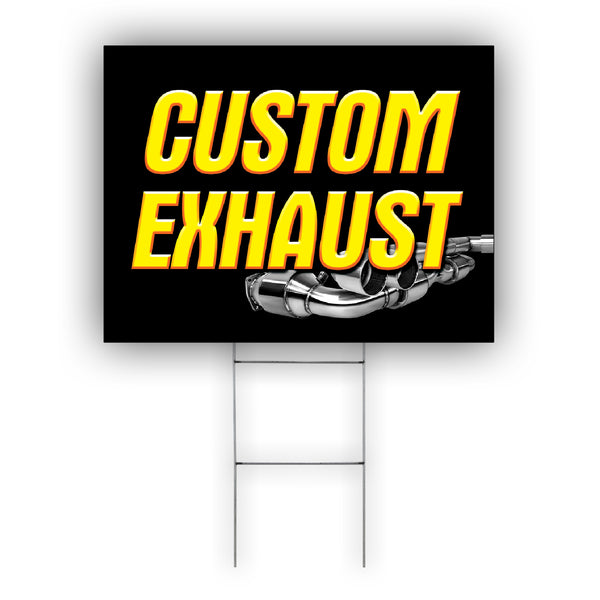Custom Exhaust Coroplast Yard Sign - Sign Fever