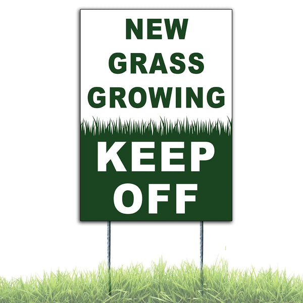 New Grass Growing Keep Off Yard Sign - Sign Fever