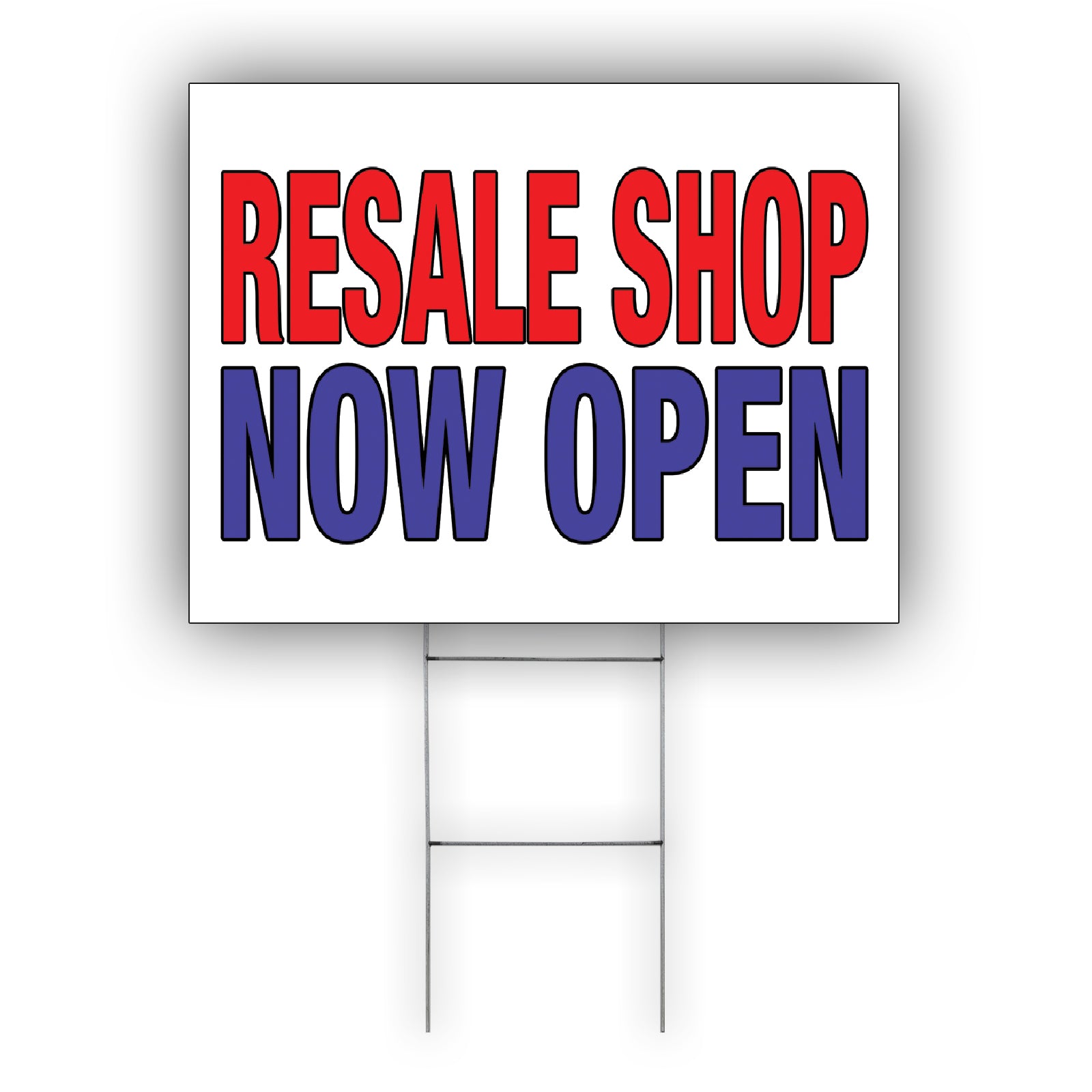 Resale Shop Now Open Coroplast Yard Sign - Sign Fever