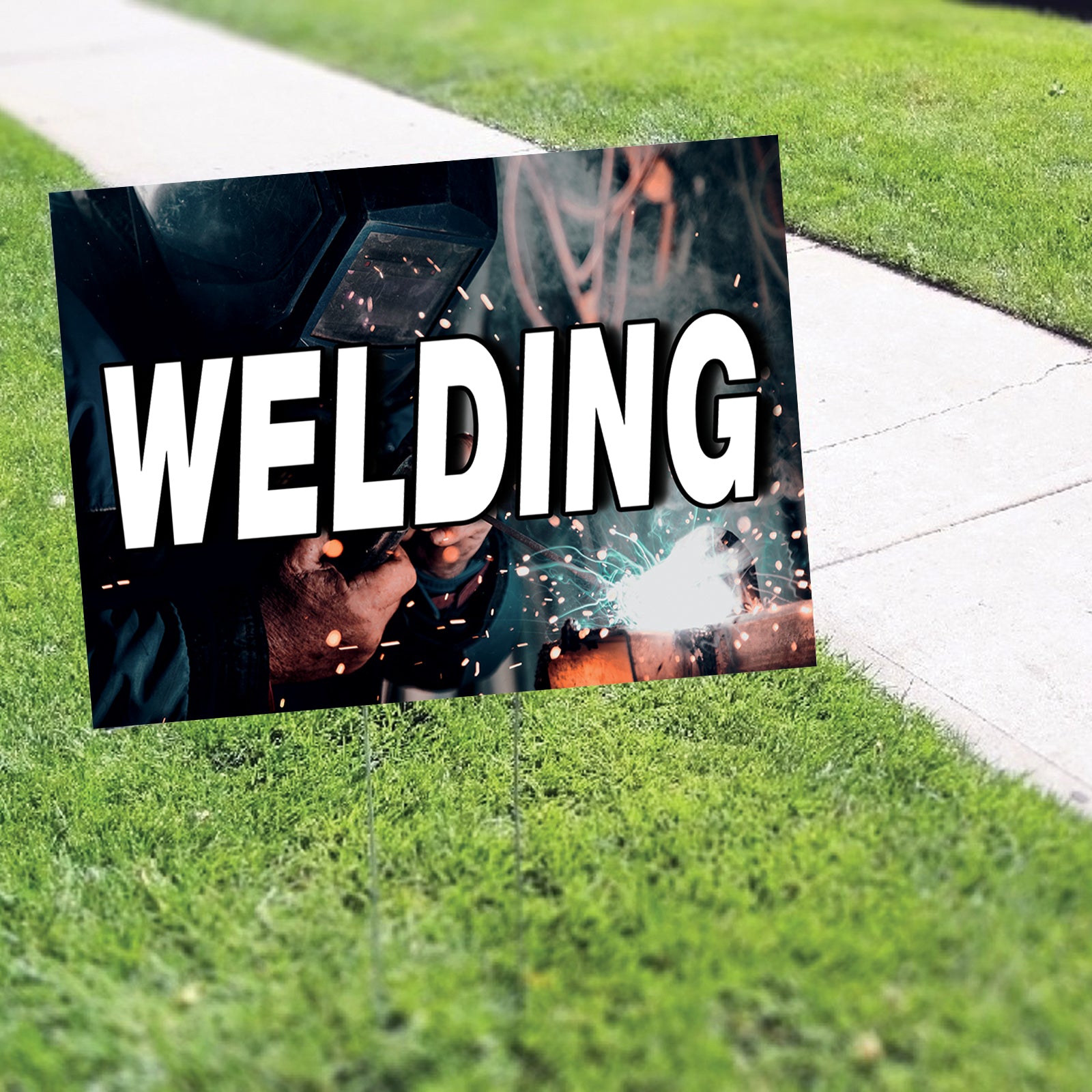 Welding Coroplast Yard Sign With Stake - 4mm Corrugated Plastic – Sign ...