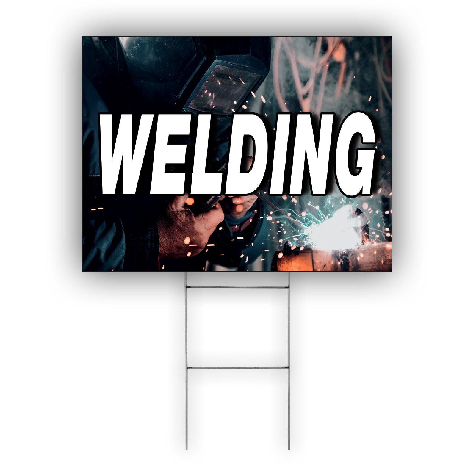 Welding Coroplast Yard Sign With Stake - 4mm Corrugated Plastic - Sign ...