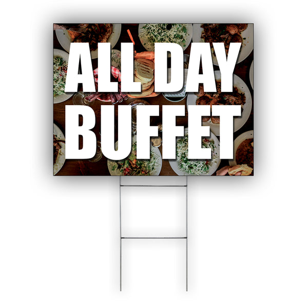 All Day Buffet Coroplast Yard Sign - Sign Fever