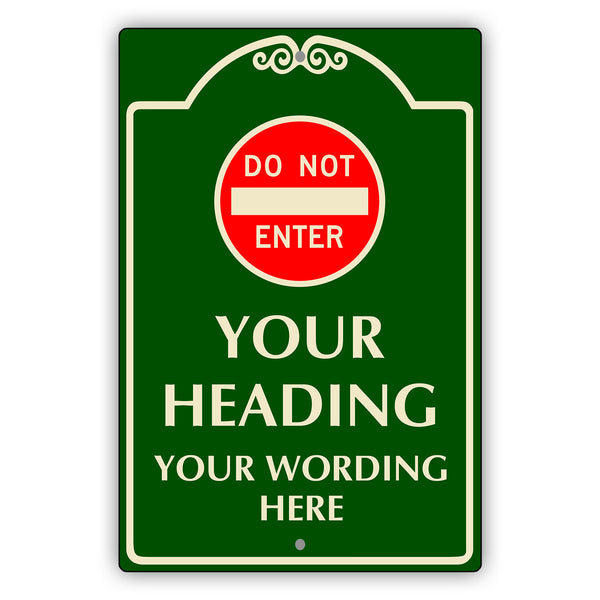 Custom Sign Your Heading Your Wording Sign Aluminum Metal Sign - Sign Fever