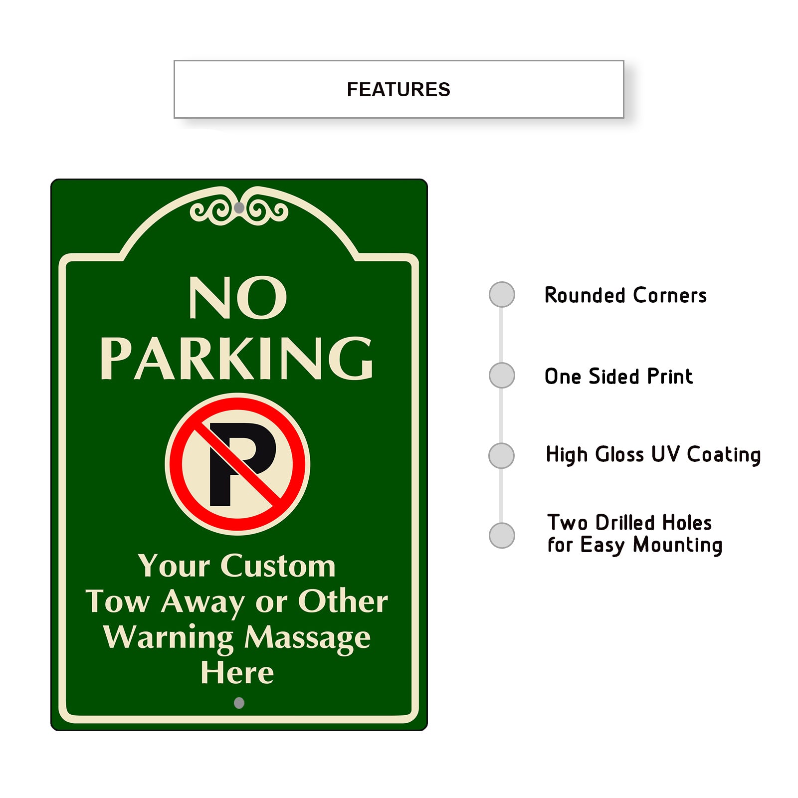 Custom Sign No Parking Your Custom Sign Aluminum Metal Sign – Sign Fever