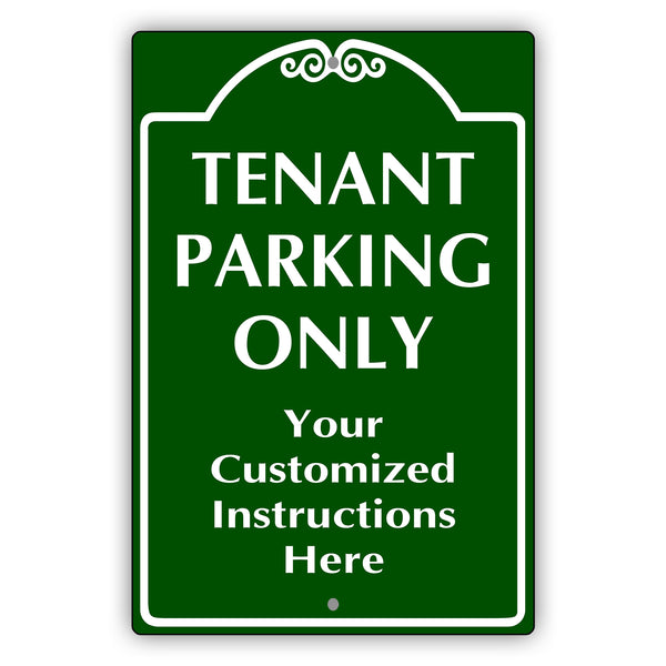 Custom Sign Tenant Parking Only Aluminum Metal Sign - Sign Fever