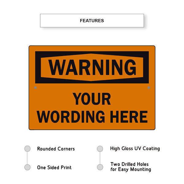 Custom Sign Warning Your Wording Sign Aluminum Metal Sign - Sign Fever
