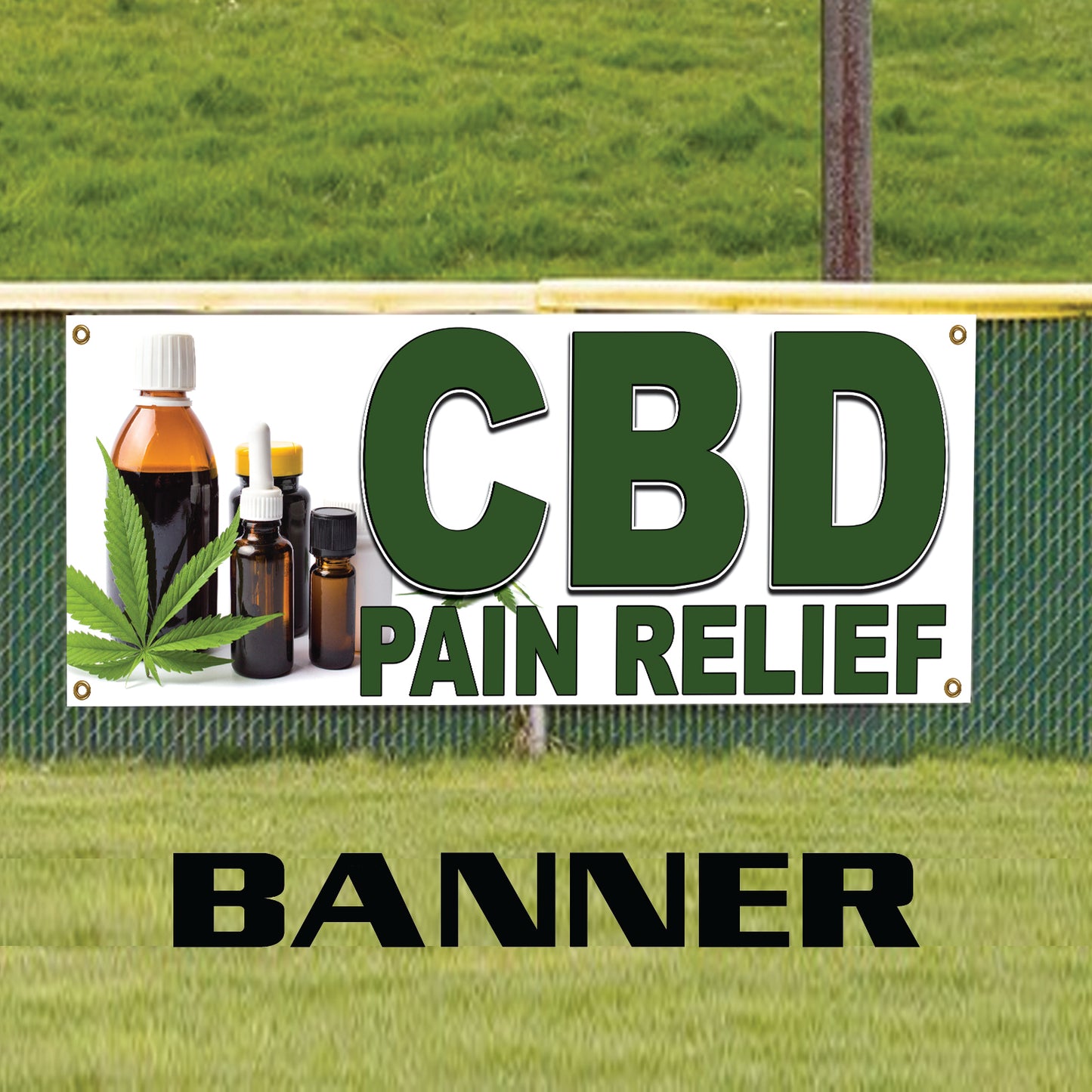 CBD Pain Relief Vinyl Printed Banner Sign – Sign Fever